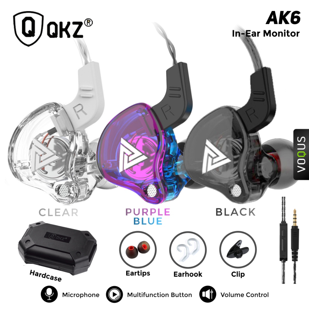 Jual Earphone QKZ AK6 Mic Bass In Ear Monitor Headset Handsfree Sport ...