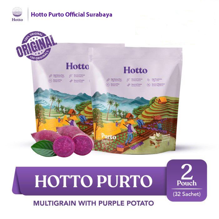 Jual Hotto Purto Multigrain with Purple Potato 2 Pouch - 32 Sachet ...