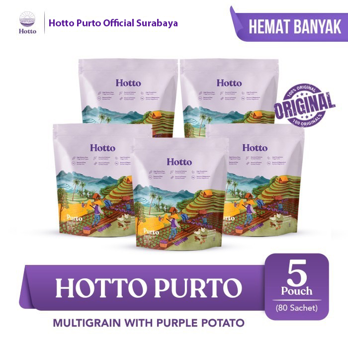 Jual Hotto Purto Multigrain with Purple Potato 5 Pouch - 80 Sachet ...