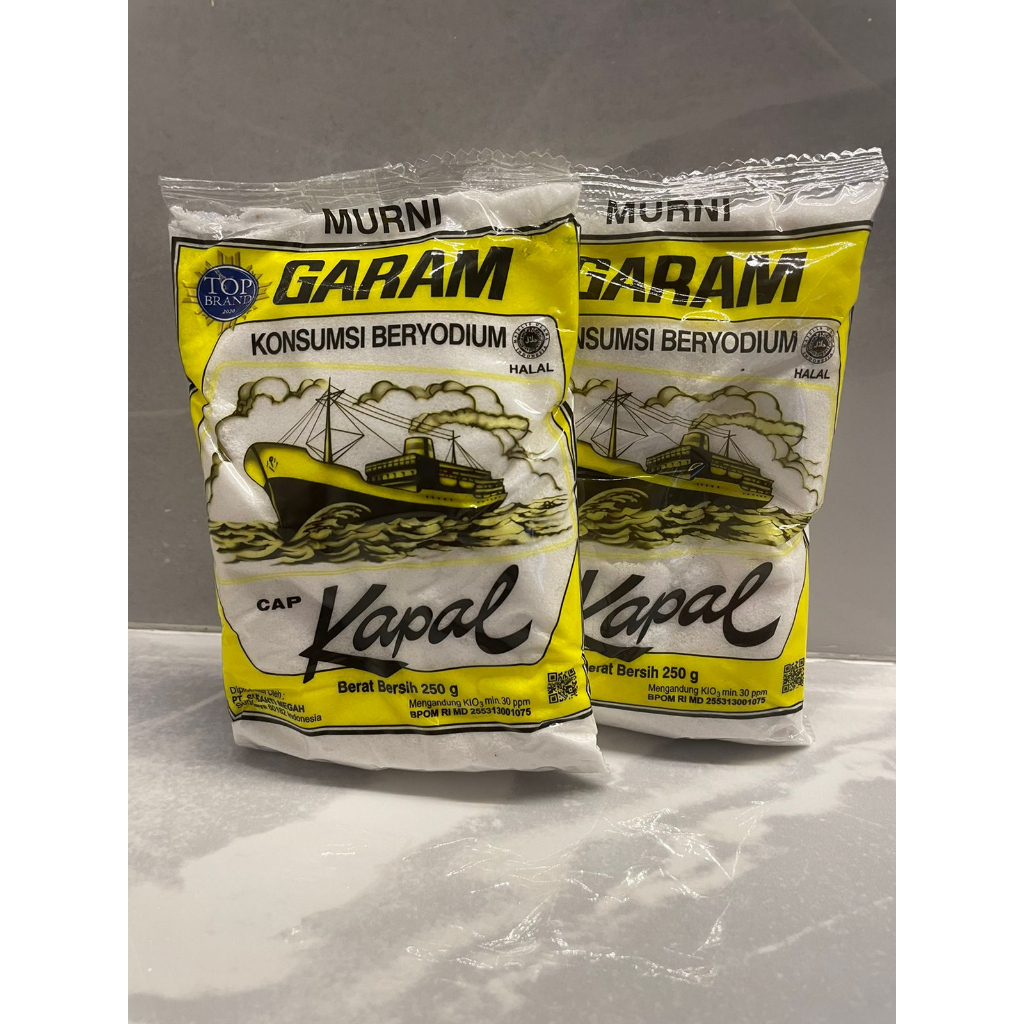 Jual Garam beryodium Cap Kapal 250 Gram / Garam Murah / Garam Kapal ...