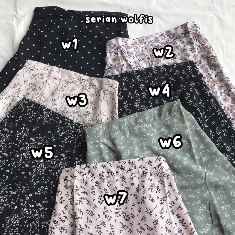 Jual ROK FLOWER KOREA BAHAN WOLFIS MODEL A LINE | Shopee Indonesia