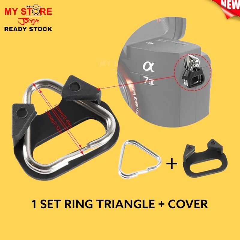 Jual 2 pcs metal Ring Triangle Strap Tali Camera Segitiga Split ...