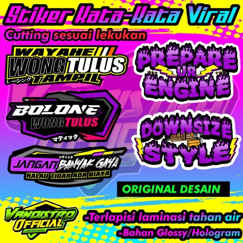 Jual stiker wong tulus / stiker kata kata / stiker / stiker racing ...