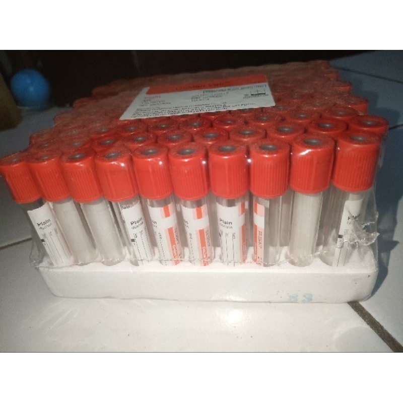 Jual TABUNG VACUTAINER PLAN/PLAIN 3ML (Merah) | Shopee Indonesia