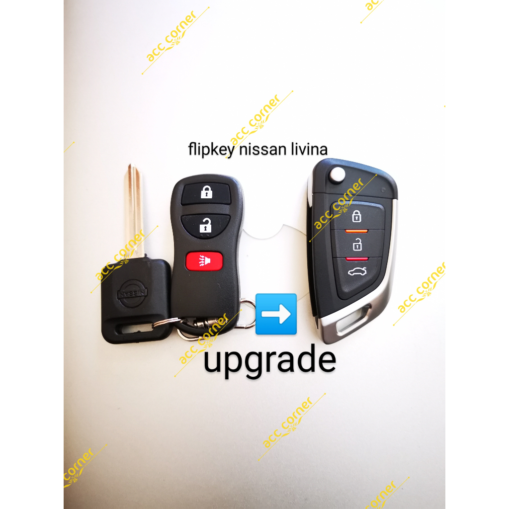 Jual flipkey kunci remote nissan livina xtrail terrano 315mhz model ...