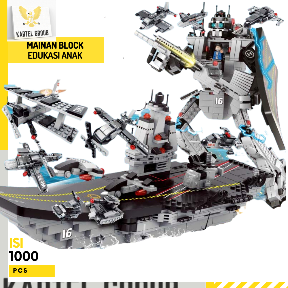 Jual HOME Mainan Lego Anak Laki-Laki Lego Helikopter Kapal Perang Robot ...