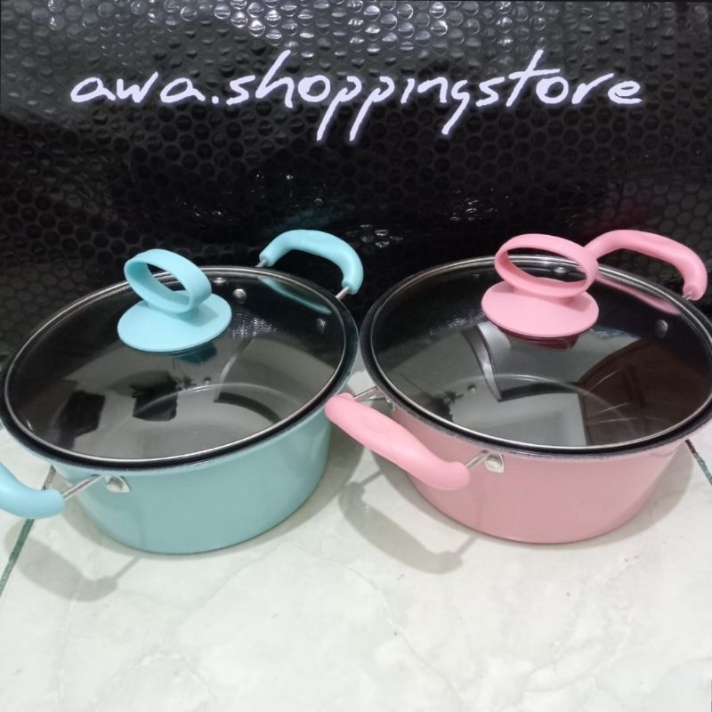 Jual Panci Sup-Enamel Pot Multiguna Tutup Kaca Tahan Karat & Anti ...