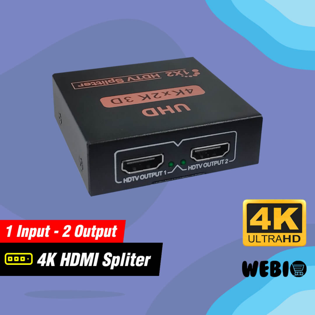 Jual HDMI Splitter 2 Port Full HD 3D 4K UHD HDMI Spliter 1 In 2 Out ...