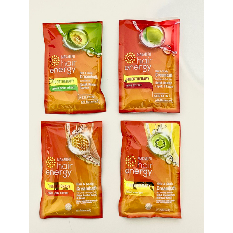 Jual Makarizo Creambath Sachet Fibertherapy Hair Energy Hair & Scalp ...