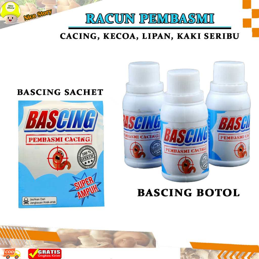 Jual (NCS) BASCING SACHET Racun Pembasmi cacing kecoa lipan kaki seribu ...