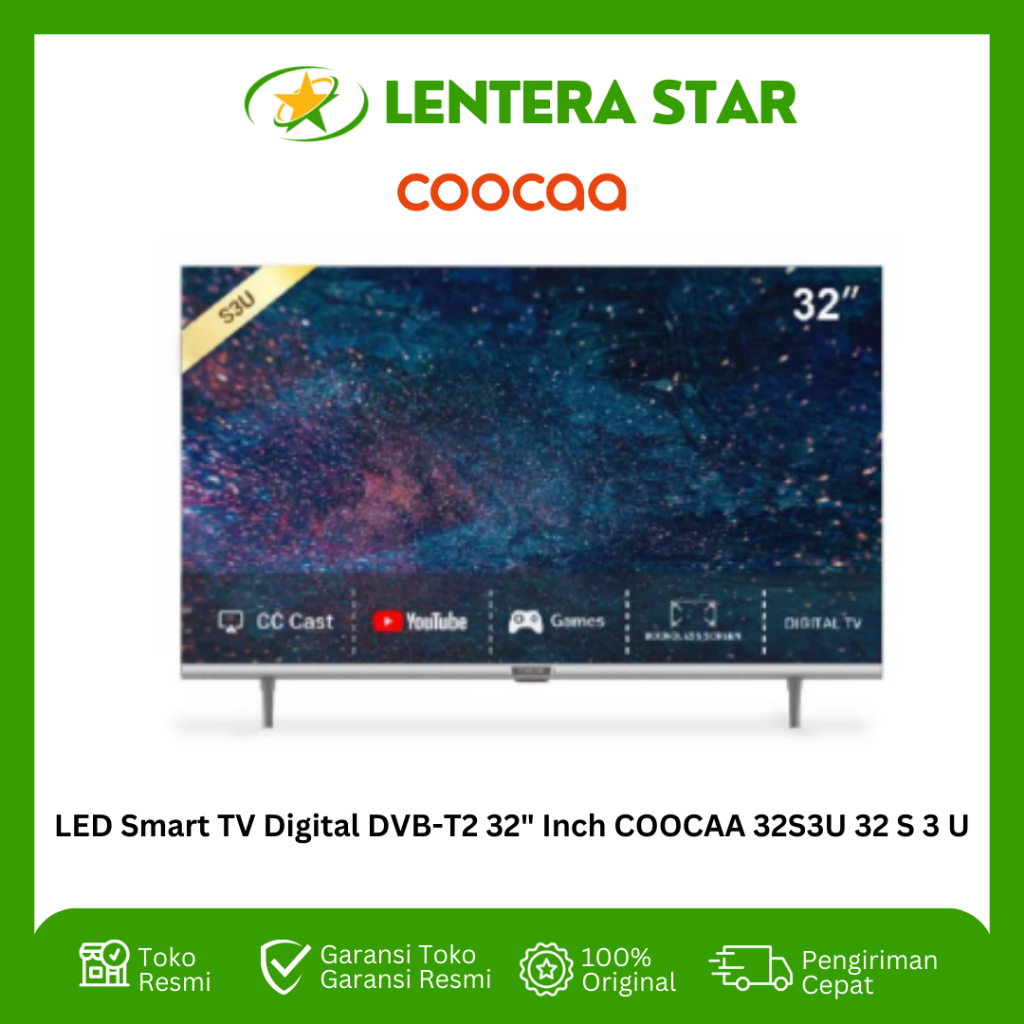 Jual LED Smart TV Digital DVB-T2 32" Inch COOCAA 32S3U 32 S 3 U ...