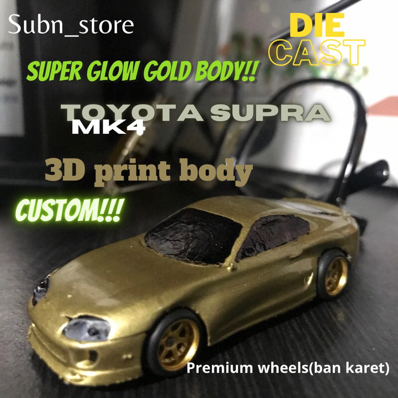Jual Toyota Supra Mk4 custom diecast ban karet gold emas,3d print full ...