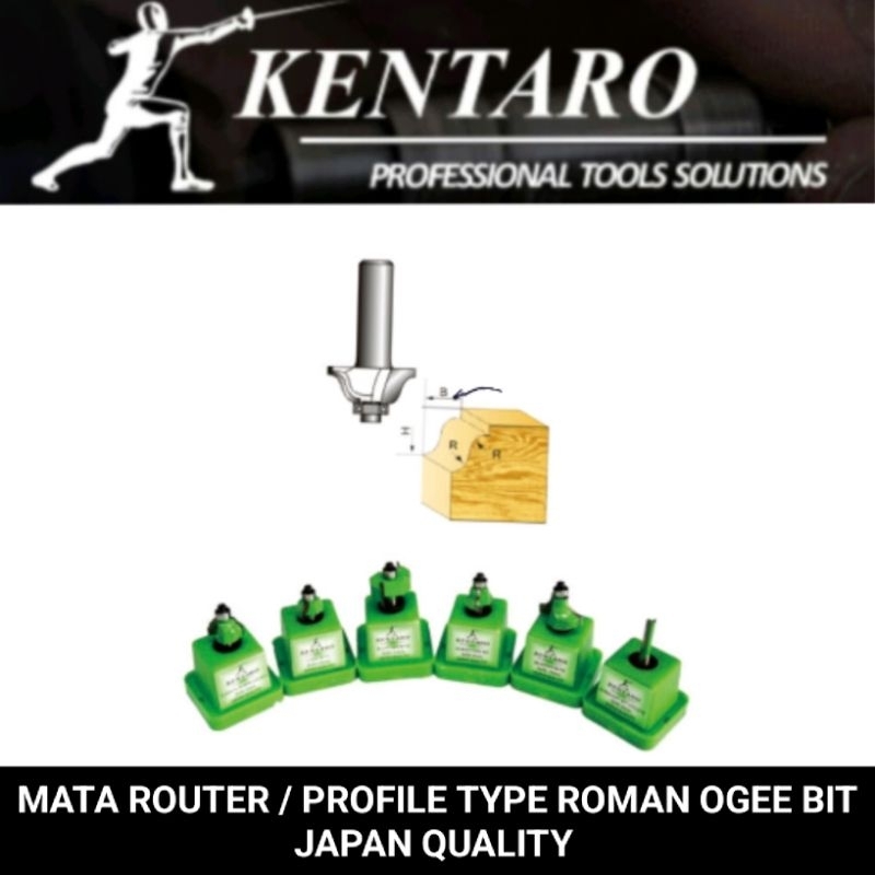 Jual Kentaro mata router profile type roman ogee bit Japan quality ...
