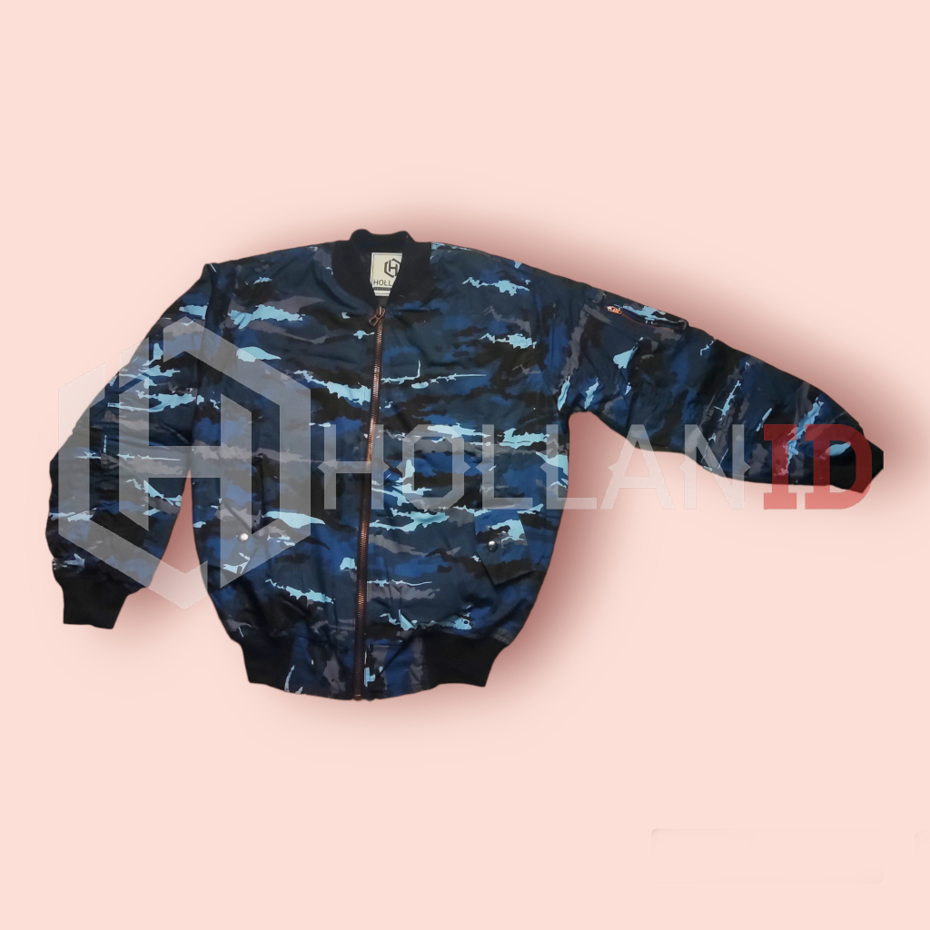 Jual JAKET BOMBER TENTARA BIRU LORENG AU ANGKATAN UDARA / ARMY CAMO ...