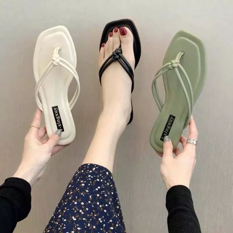 Jual TERBARU !! TK2 Sandal Flat Tali kupat / Sandal Teplek Wanita ...