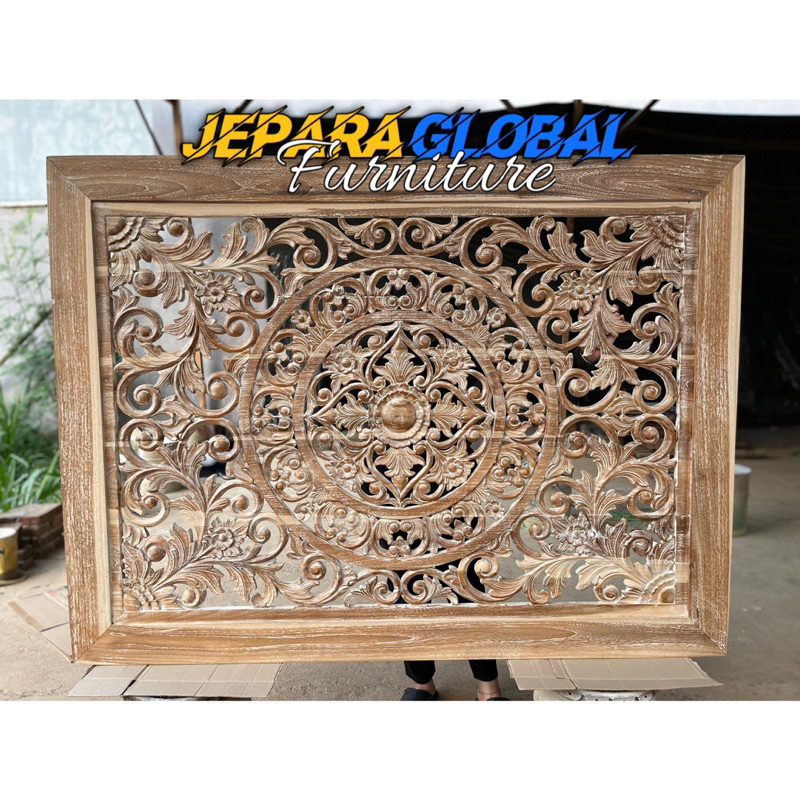 Jual Hiasan Dinding Ukir jati White wash antik REAL PICT ( hiasan jati ...