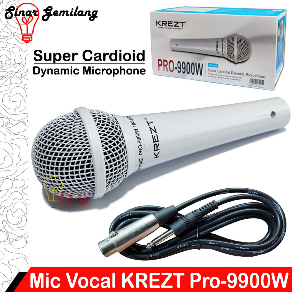 Jual Mic Vocal Krezt PRO-9900W Mik Kabel Microphone Genggam Karaoke ...