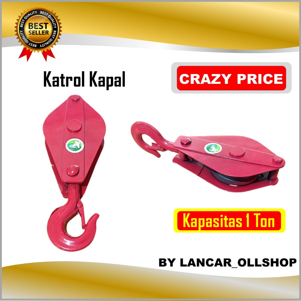 Jual Katrol Kapal Mini Engkel Single Kerekan Timba Besi Kapasitas 1 Ton ...