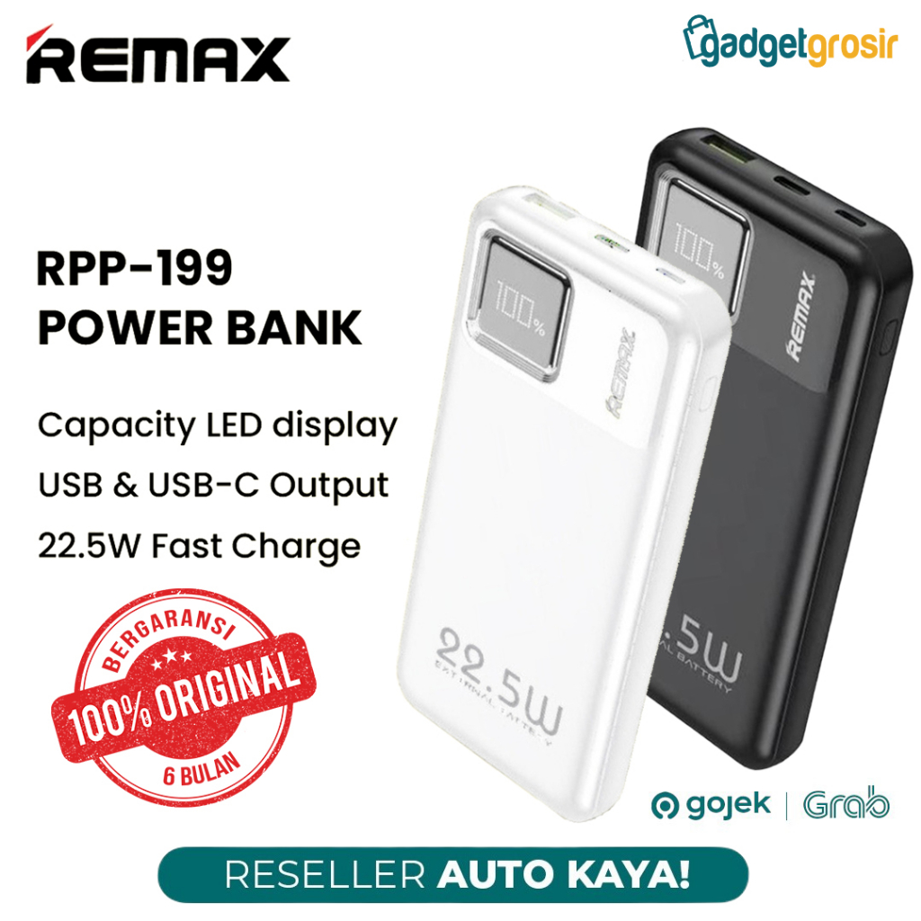Jual Powerbank REMAX RPP199 10000mAh 22.5W Dual Port USB & Type C With ...