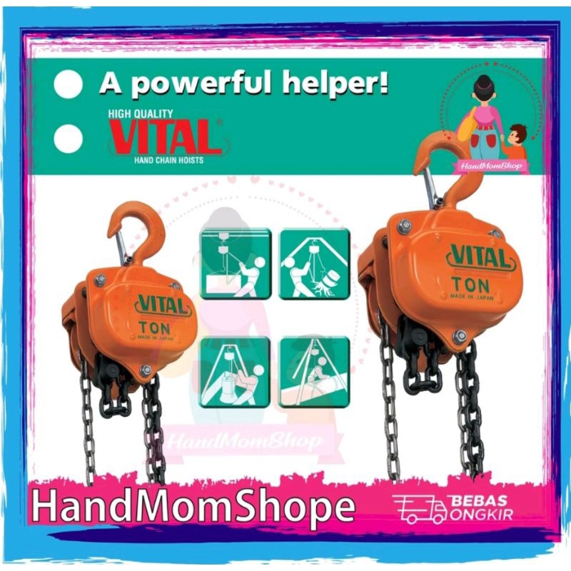 Jual CHAIN BLOCK VITAL 3 TON x 5 METER JAPAN | Shopee Indonesia