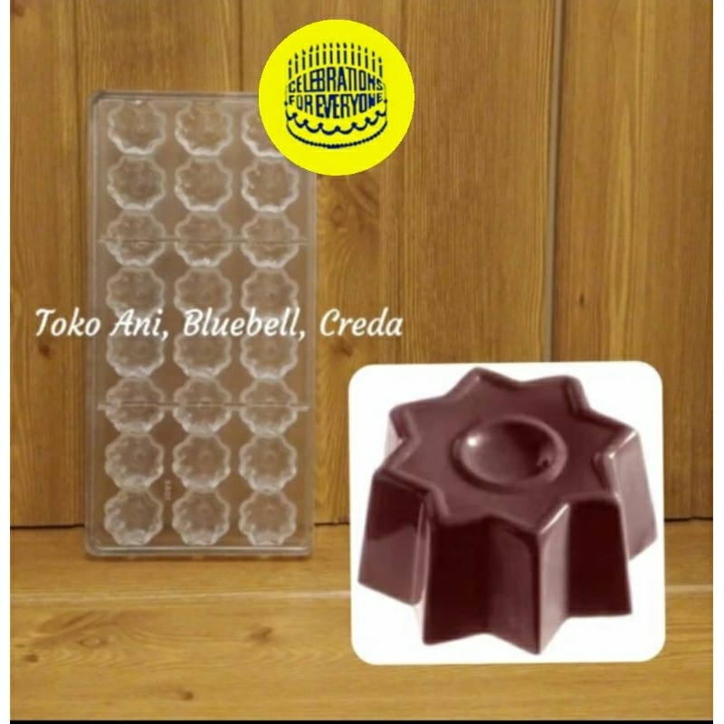 Jual Chocolate Mold Polycarbonate / Cetakan Coklat Praline : Star , 3 ...