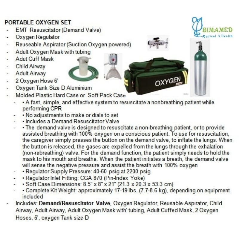 Jual Portabel Oxygen Set Resuscitation / LSP Oxygen Resuscitator Set ...