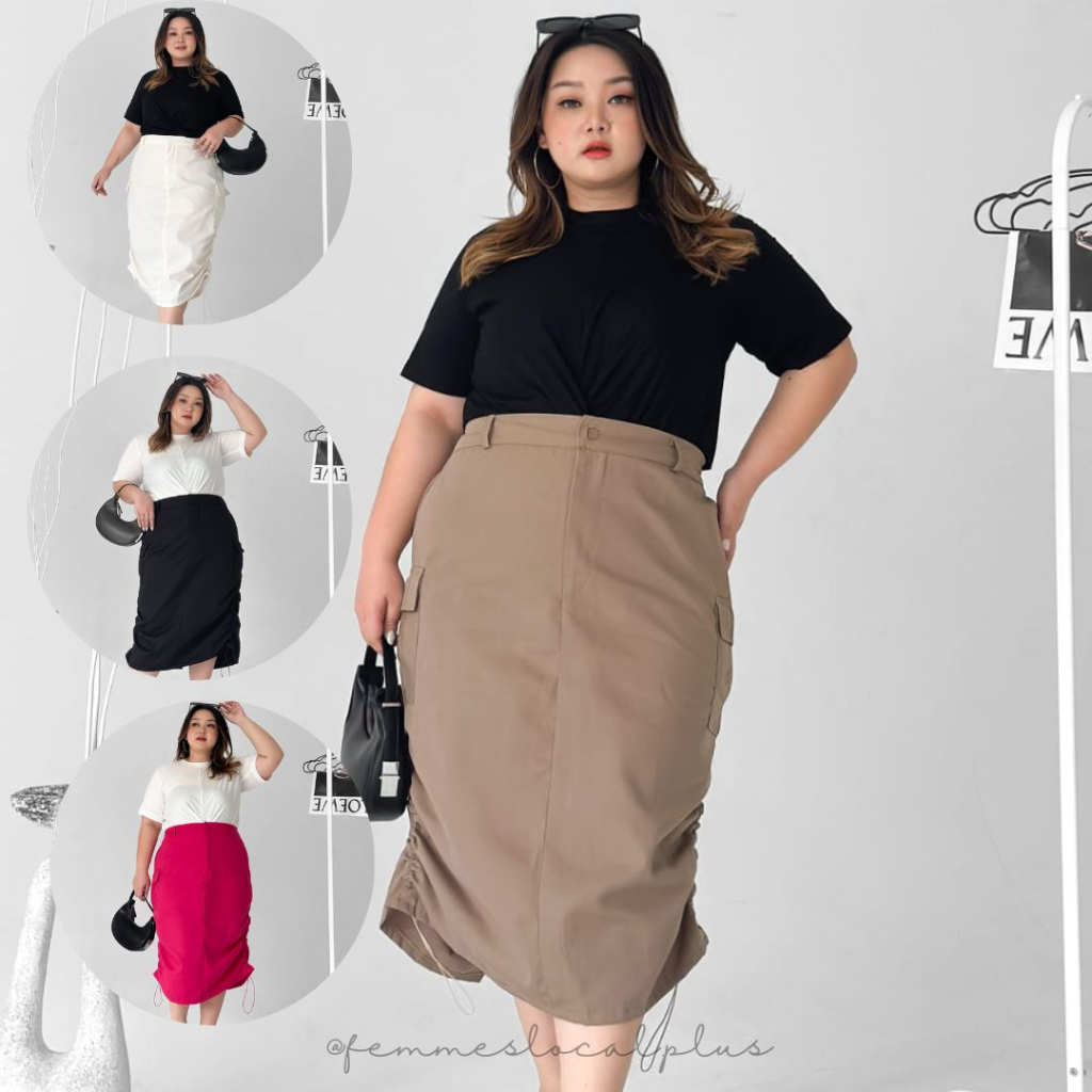 Jual AINI CARGO SKIRT ROK BIGSIZE BAHAN PREMIUM MODEL KOREA | Shopee ...