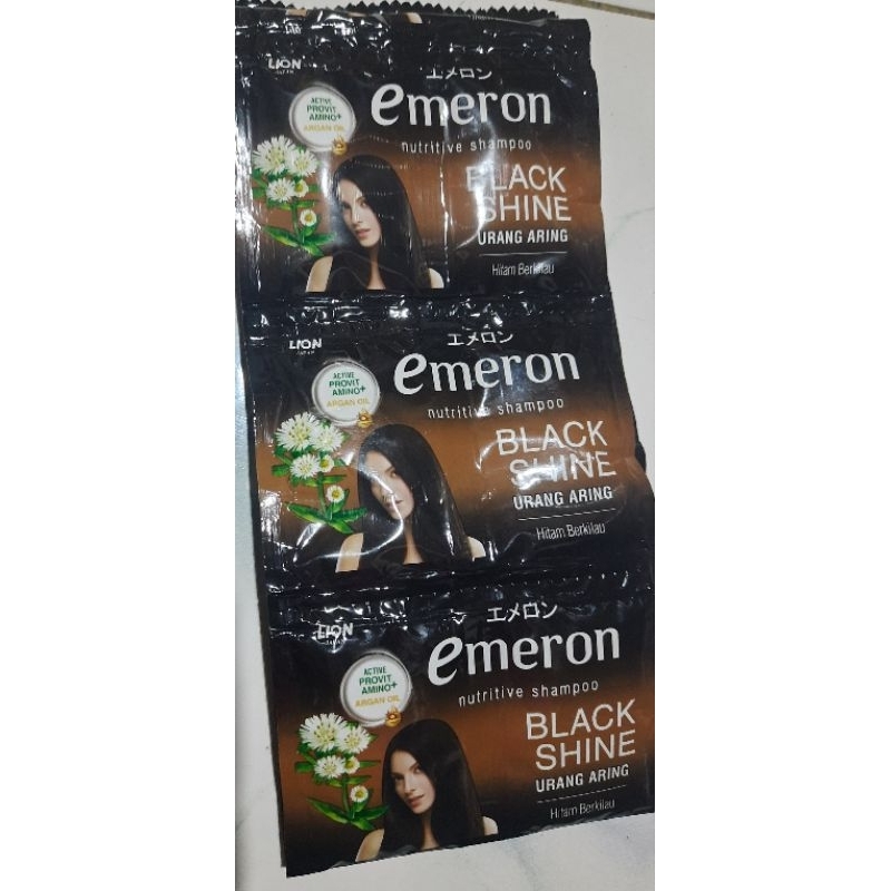 Jual SHAMPOO EMERON BLACK SHINE 10GR// 12 SACHET | Shopee Indonesia