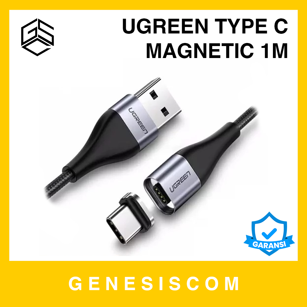 Jual Kabel USB Type C 1M/1 Meter UGREEN Magnet Magnetic Data Cable 5V ...