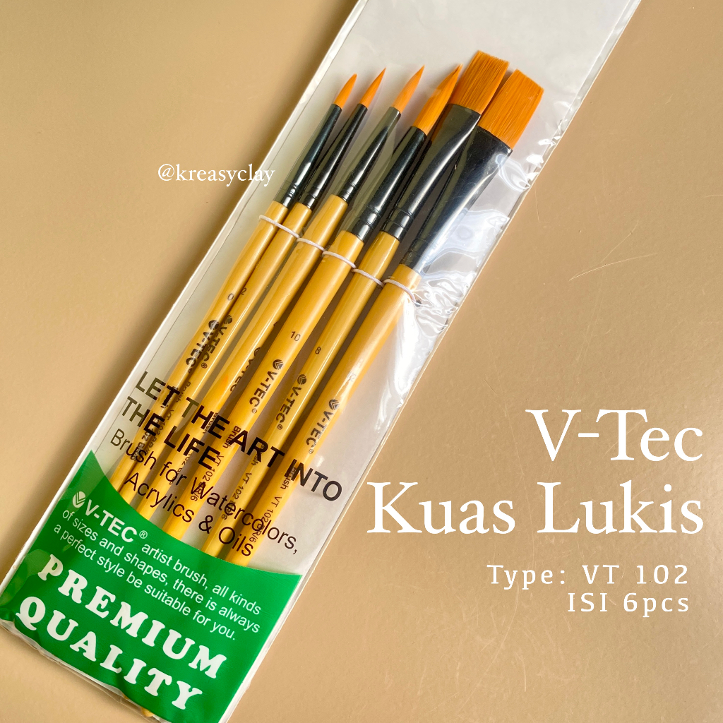 Jual Kuas Lukis V-Tec Set VT 102 - Painting Acrylic Brush - Artist ...