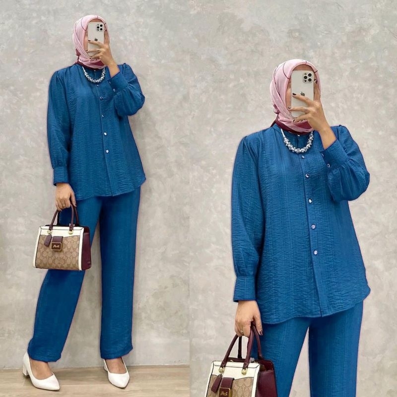 Jual Inara One Set Premium | Setelan Poli Linen | Shopee Indonesia
