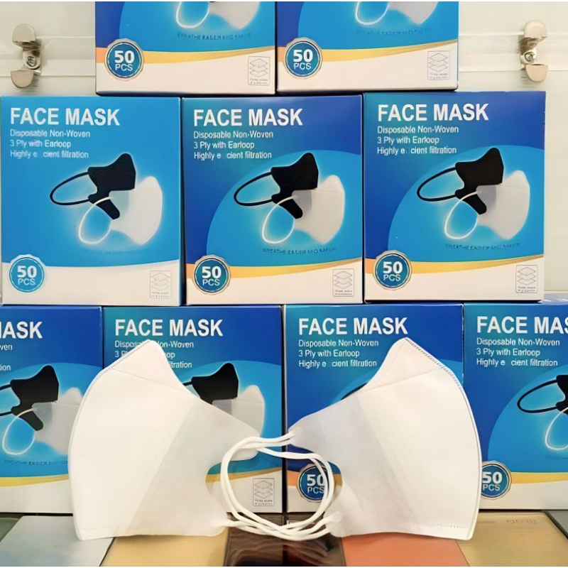 Jual Masker Earloop Duckbill FACE MASK Tali Kuping 3Ply Isi 50Pcs ...