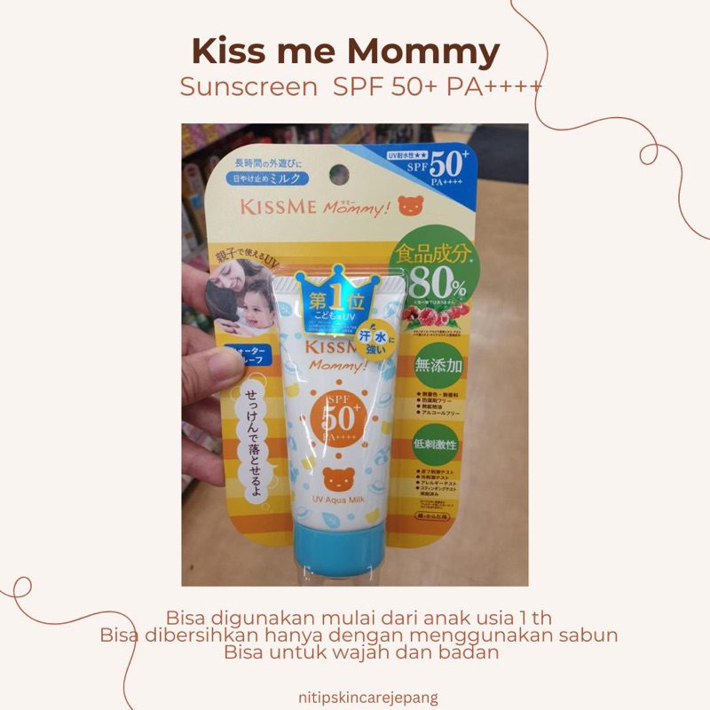 Jual PO jepang --kiss me mommy sunscreen uv untuk anak dan dewasa original japan | Shopee Indonesia