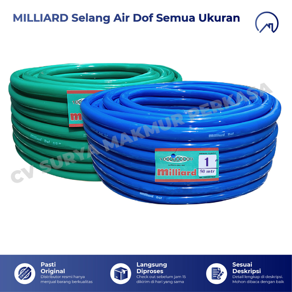 Jual MILLIARD Selang Air Dof 5/8" Roll 50 Meter Dop Roll / Selang Air 5/8 Inch 50 Meter (INSTANT ...