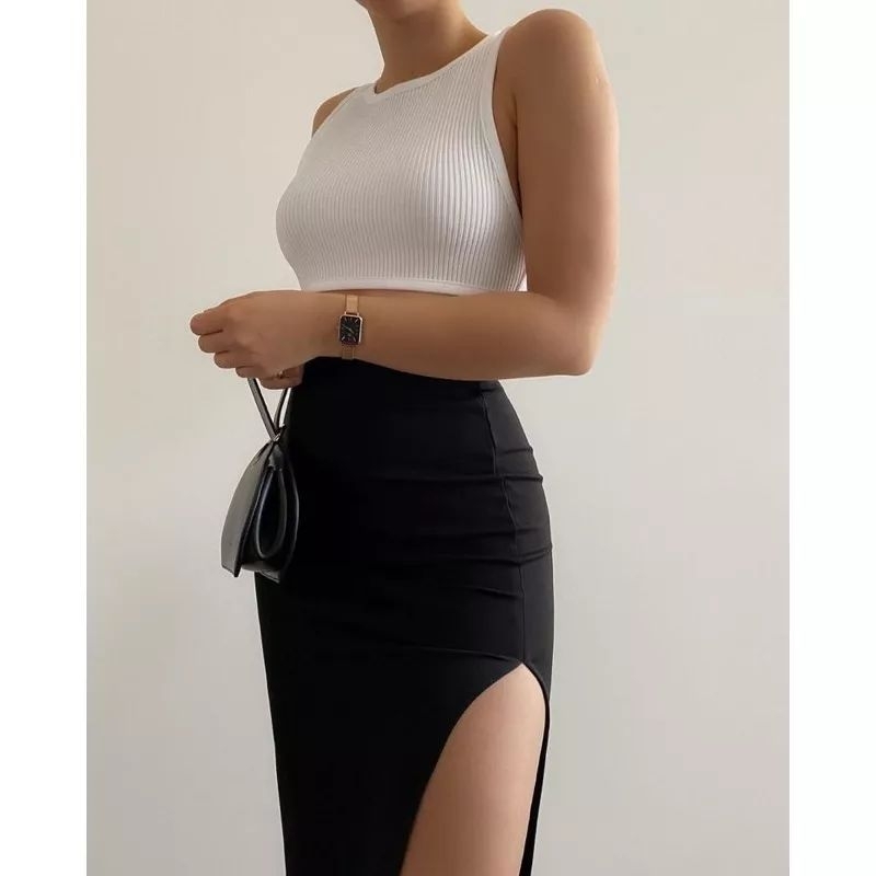 Jual Rok Span Skirt Wanita Korean Style | Rok Belah Samping | Rok ...