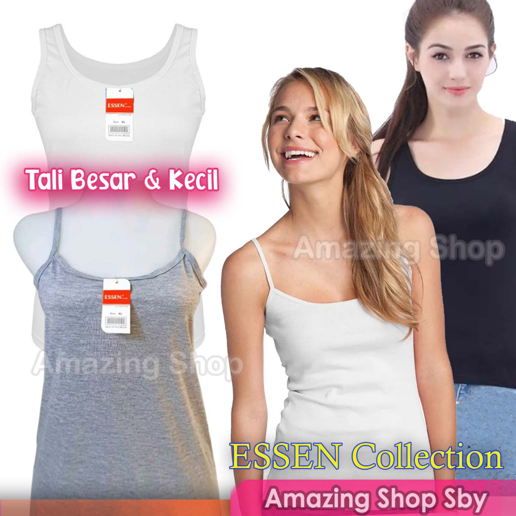 Jual TANKTOP ESSEN / Tank top Tali kecil & Besar / Kaos dalam / Singlet ...