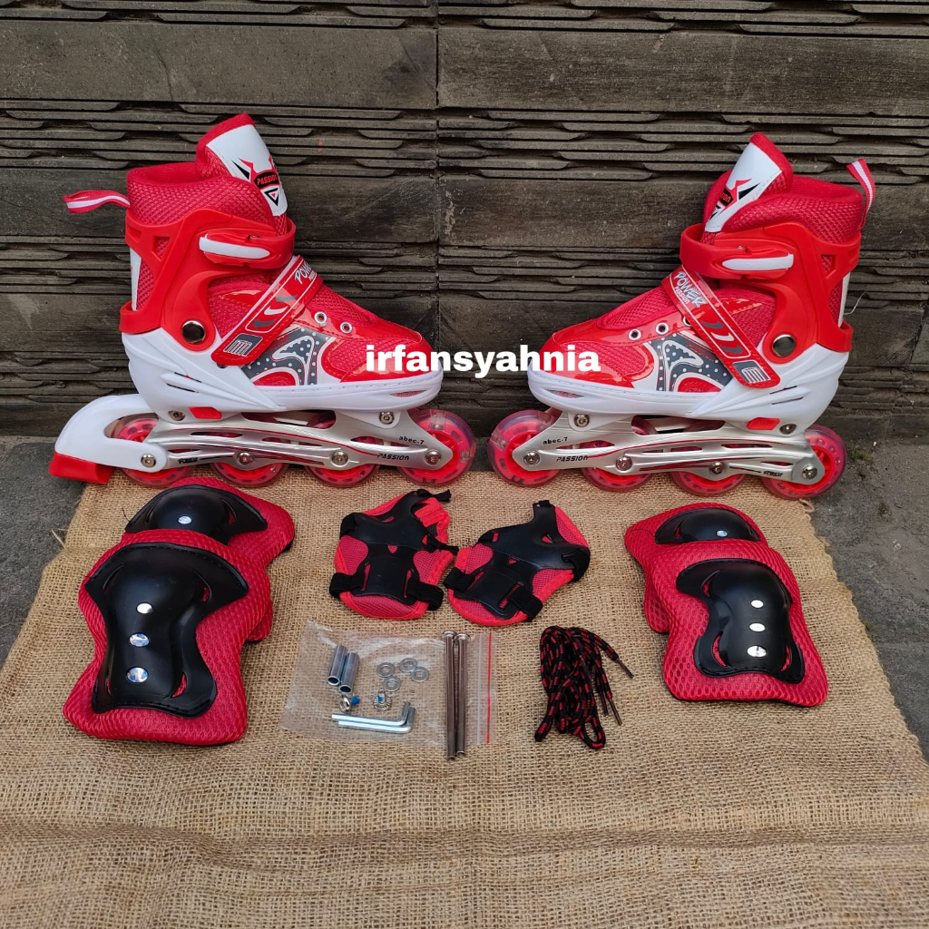 Jual Sepatu rodaPOWER PASSION inline skate set deker pengaman bisa ...