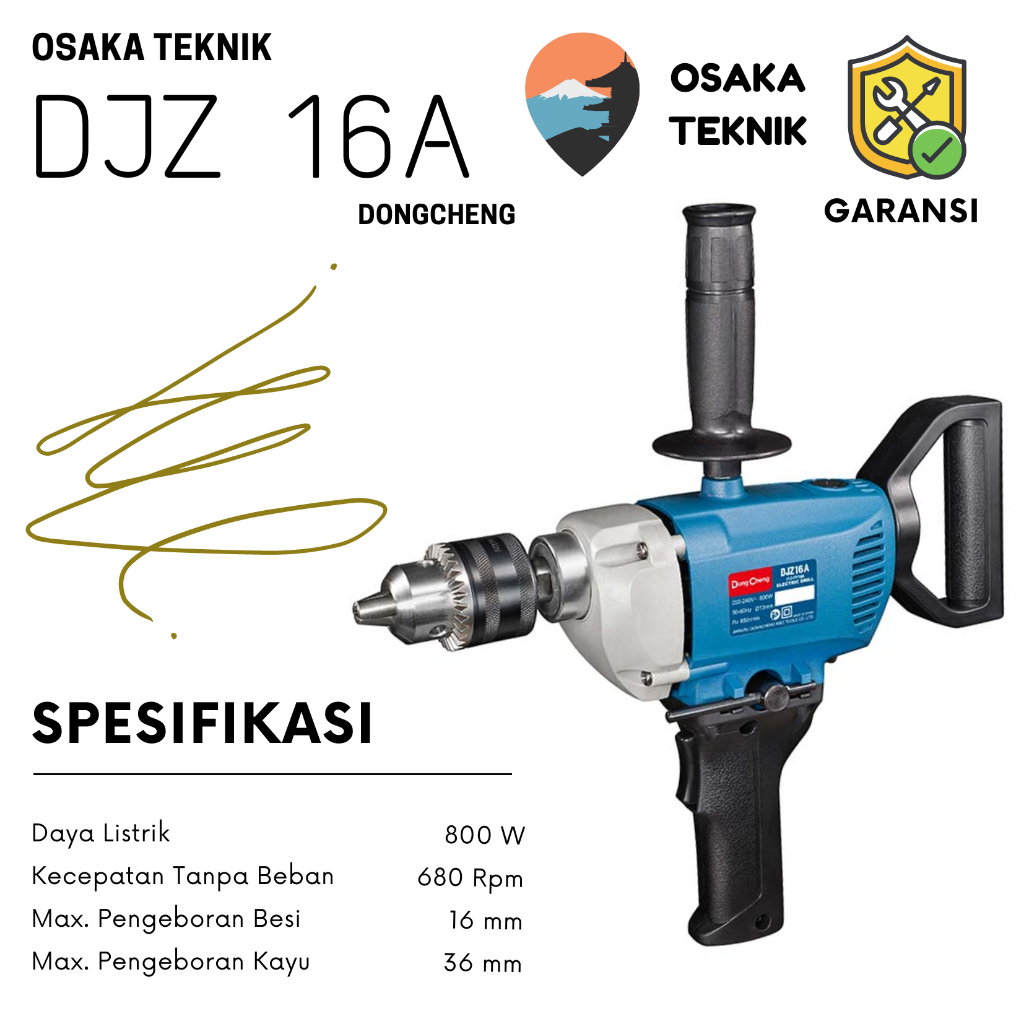Jual Dong Cheng DJZ16A / DJZ 16A - Mesin Bor Tangan 16mm / Hand Drill 16 mm (Bor Besi & Kayu ...