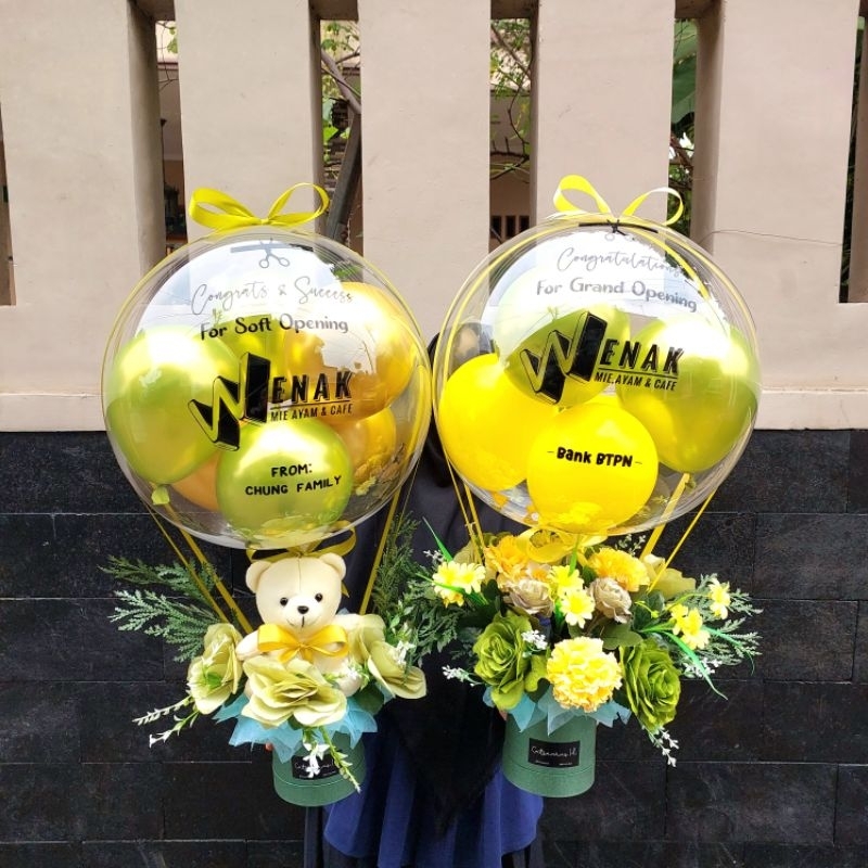 Jual Buket Balon Bunga Bucket Balon Artificial Teddy Wisuda Grand ...