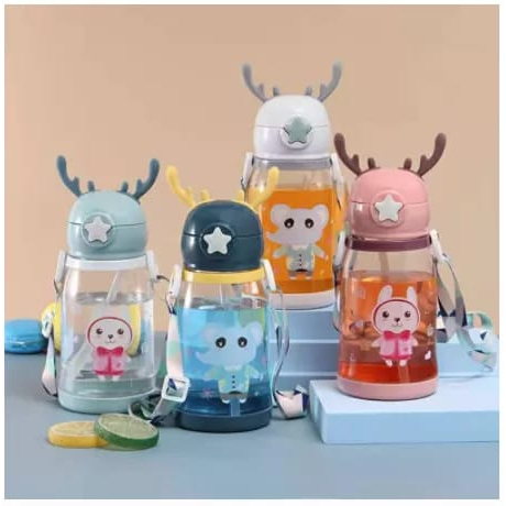 Jual Botol Air Minum Anak Karakter Tanduk Rusa BPA FREE Botol Minum Sedotan | Shopee Indonesia