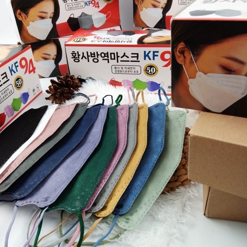 Jual masker kf warna isi 50 kemasan dus (mix 12 warna) | Shopee Indonesia