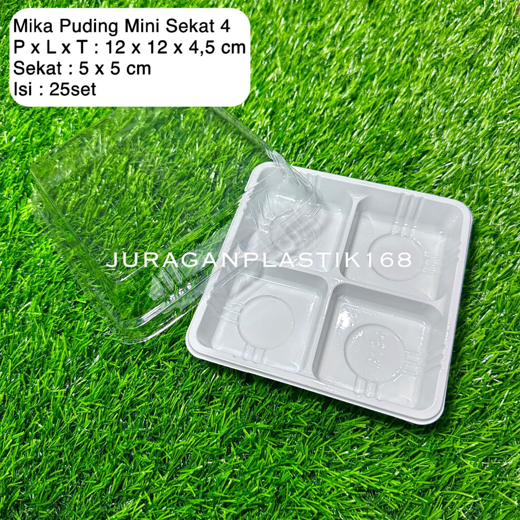 Jual (ISI 25) Mika Puding Mini Sekat 4 + Tutup / Tray Mochi Mooncake ...