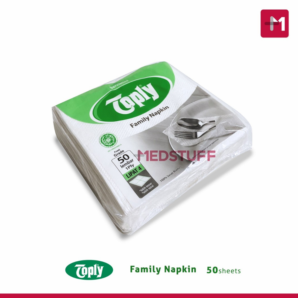 Jual Tissue Toply Napkin isi 50s Tissu Makan Tisu Sendok Garpu Toply ...