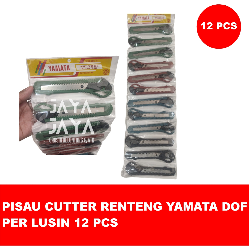 Jual PISAU CUTTER RENTENG YAMATA / SAILOR MAN DOF PER LUSIN 12 PCS ...