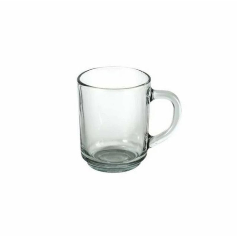 Jual Gelas kaca Kopi Gagang/ Gelas/ Cangkir kopi Bening Tebal Merk Kim Glass /Migi isi 6 pcs ...