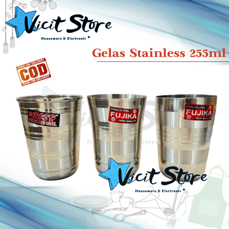 Jual Gelas Stainless Steel Tebal Anti Karat 255ml | Shopee Indonesia