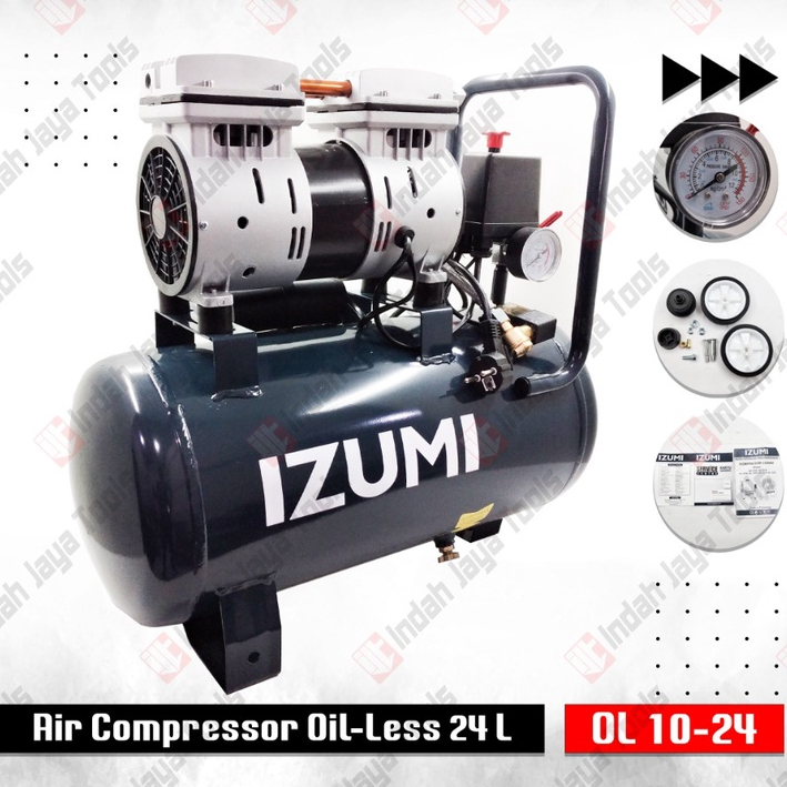 Jual Izumi Kompresor Listrik Angin OilLess Air Compressor Silent 24 liter 1HP 750 watt | Shopee ...