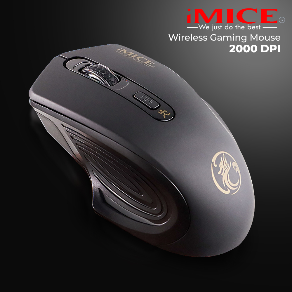 Jual iMICE Wireless Gaming Mouse 2000 DPI Silent Version - 1800 - Black ...