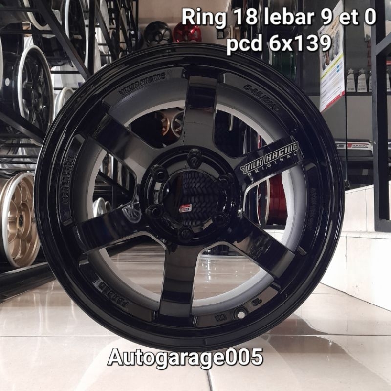 Jual Velg te37 ring 18 lebar 9 et 0 pcd 6x139 glosy black | Shopee Indonesia