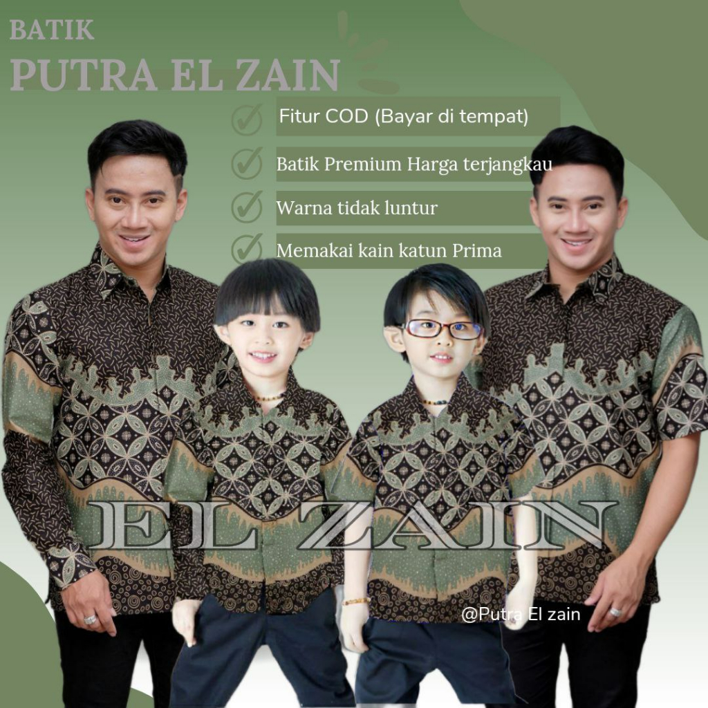 Jual TERBARU Couple sweet | Batik Putra EL Zain| couple batik ayah dan Batik anak cowok BATIK ...